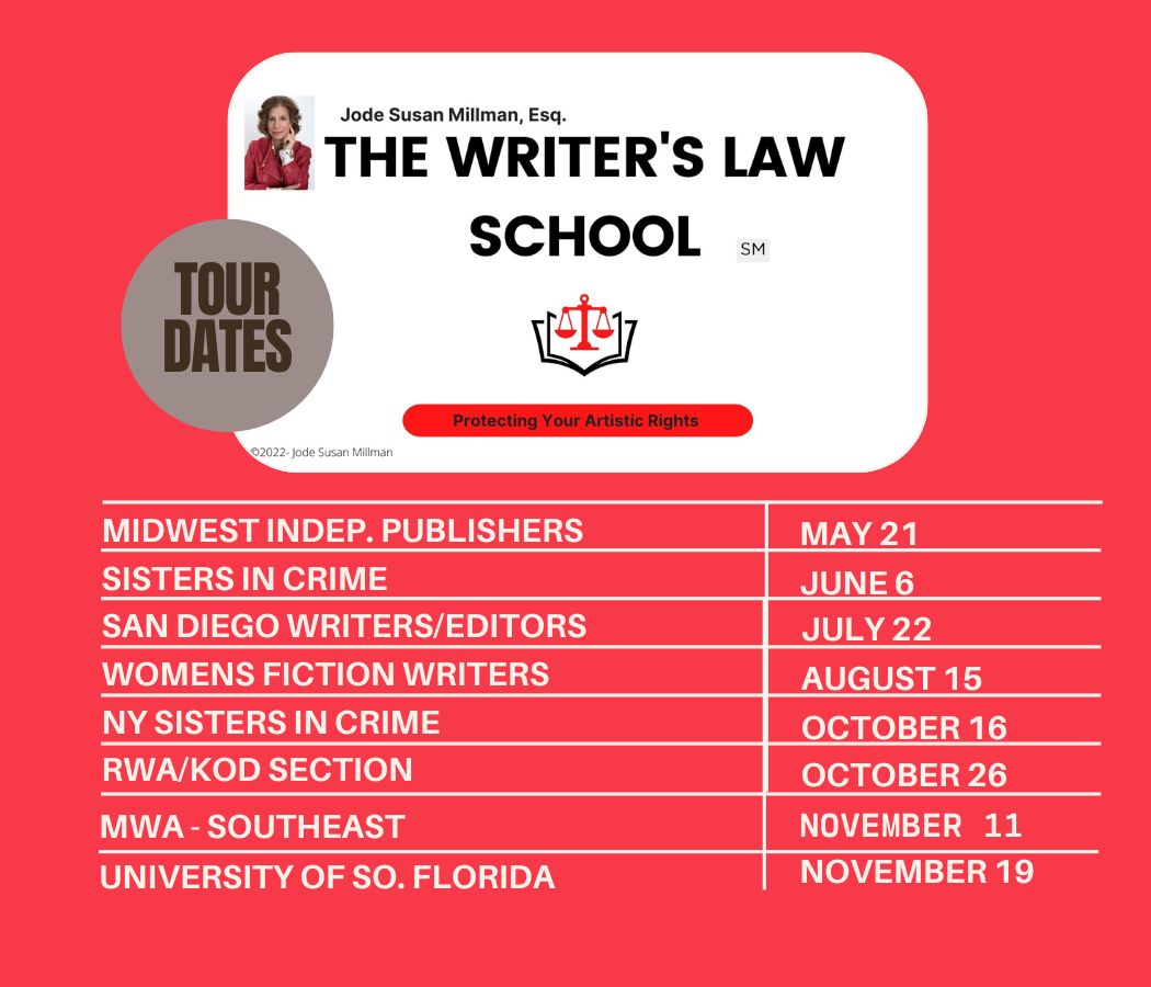 WRITERS LAW SCHOOL 2024 SCHEDULE | Jodé Millman